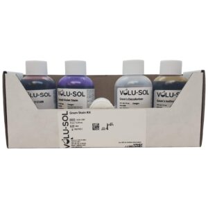 volu-sol gram stain kit - distinguish gram-positive from gram-negative microorganisms with precision, comprehensive microscope accessories & staining kit, for laboratories & education - 125 ml / 4oz