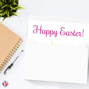 Happy Easter, Bulk Fold Over Greeting Cards for Invitations, Gifts & Presents, Thank You Notes and Announcements – Blank Inside | 4.25 x 5.5” (A2 Size) | 25 Cards and 25 Envelopes