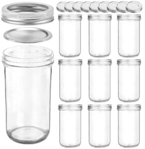 kamota wide mouth mason jars 9 pack 22 oz with lids and bands, ideal for jam, honey, wedding favors