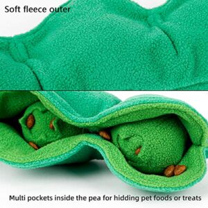 BEISIJIA Dog Puzzle Toy, Cute Pea Pod Slow Feeder for Impulsive Bored Dog, Snack Dispensing ng, Sniffing IQ and Stress Relief Training Plush Educational Hide and Seek, Screaming Puppy Toy