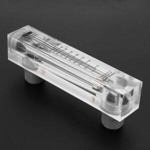 Adjustable Knob 1-10GPM Water Liquid Meter, LZM-25 0.6 MPa Acrylic Plexiglass Liquid Inline Flowmeter, for Measuring Rate of Liquid Medium