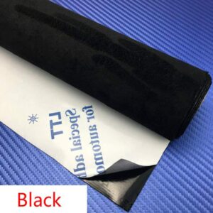 Tong Gu Self Adhesive Faux Suede Fabric Wrap Film Sticker Stretch DIY Craft (Black, 59 x 19.7 inch)