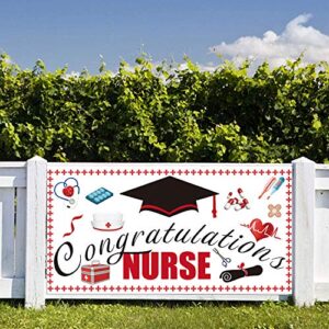 graduation nurse themed party banner - graduation nurse party supplies wall decorations indoor/outdoor banners(70" x 40")