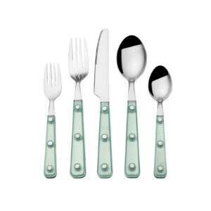 Mikasa Living Green Translucent 18/0 Stainless Steel 20-Piece Flatware Set, Service For 4, Green