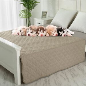 dog blankets for couch protection waterproof dog bed covers pet blanket furniture protector (beige+sand, 82"x120")