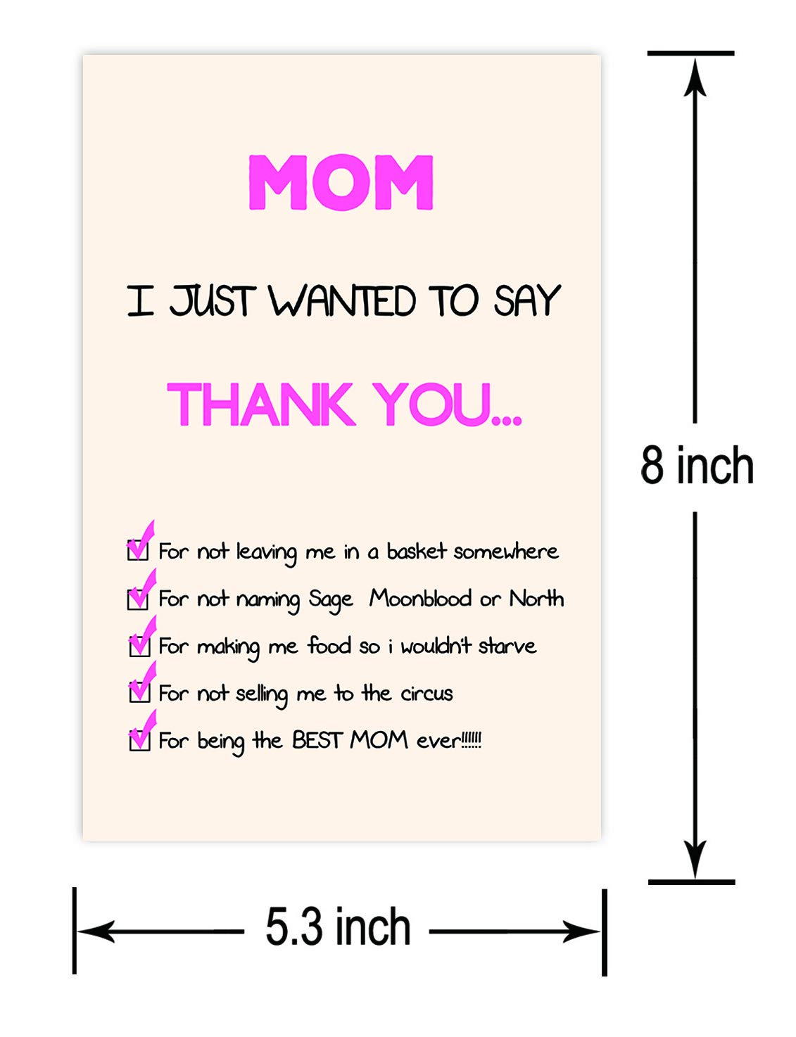 Funny Mother's Day card, Happy Mother's Day Greeting Cards, Mother's Day Gift, Birthday Card for Mom