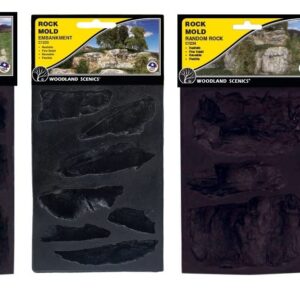 Woodland Scenics Rock Molds, Outcroppings C1230, Embankment C1233, and Random Rock C1234 with Make Your Day Paintbrushes