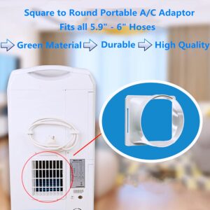 5.9 inch/6 inch Portable Air Conditioner Exhaust Hose Coupler Window Adapter A/C Unit Tube Connector Mobile air Conditioning Accessories Square to Round