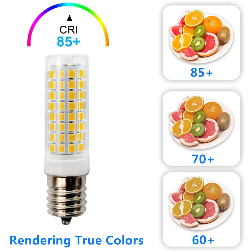 Yanhesen E17 Led Bulb Dimmable 8W Under Microwave Over Stove Light,Warm White 3000K 75W Halogen Equivalent,AC110-130V 360 Degree E17 Intermediate Base Light 4-Pack