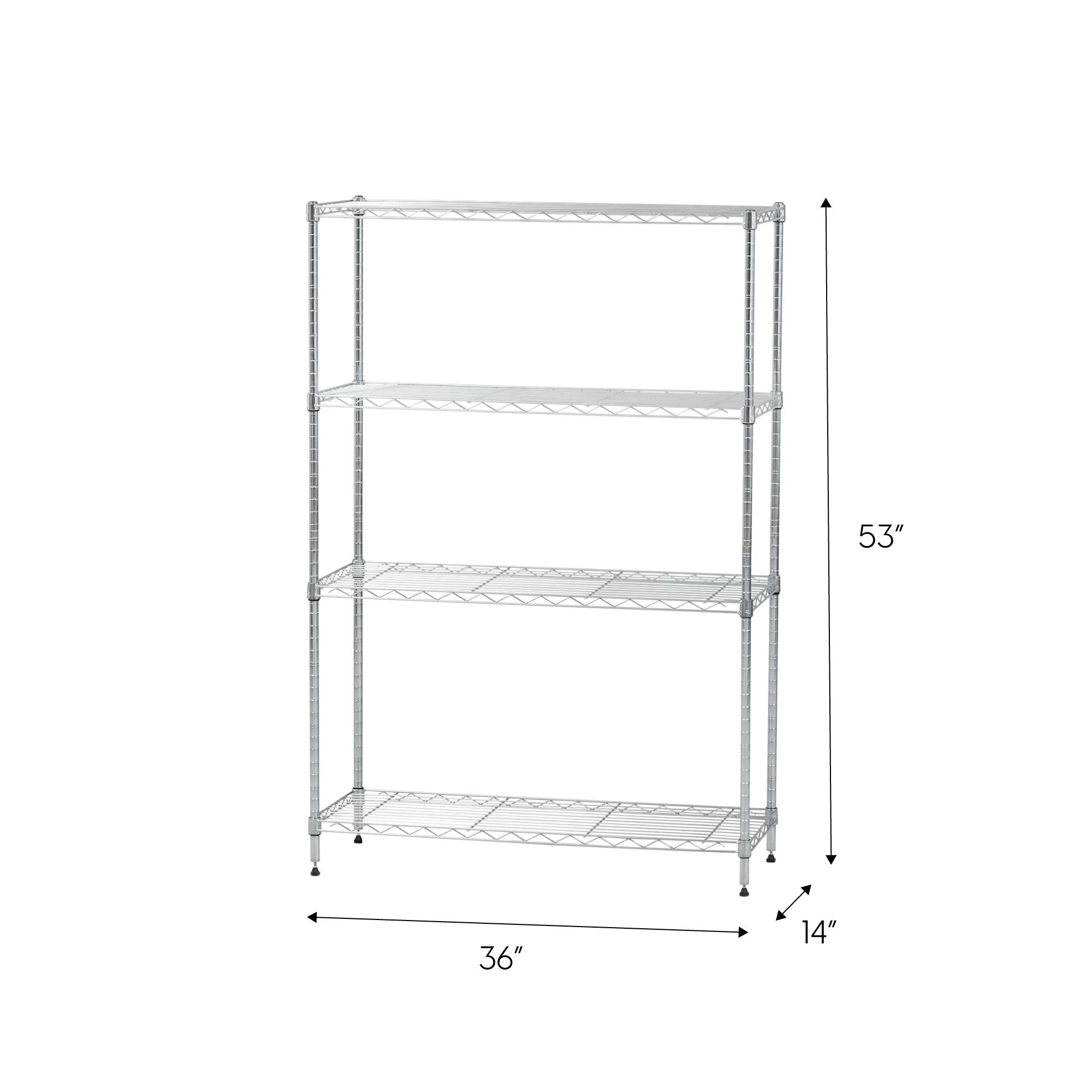 IRIS USA 4 Shelf Wire Storage Unit, Silver