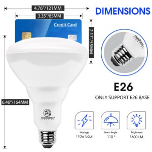 Energetic BR40 LED Light Bulbs, Indoor Flood Light, Dimmable, 3000K Warm White, 110W Equivalent, 1600LM, E26 Base, Recessed Can Light, High Lumen, Flicker Free, UL Listed, 6 Pack