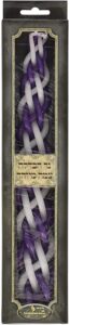 shalhevet light havdalah candle 100% kosher (purple white braid)