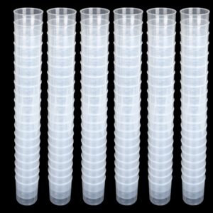 100pcs 100ml plastic graduated measuring beaker set, clear liquid measuring mixing cups for epoxy resin, liquid container beakers for resin epoxy paint food, lab use, raised graduations, tapered spout