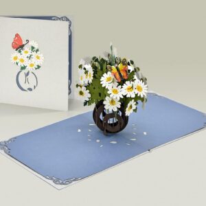 CUTPOPUP Mothers Day Card Pop Up, Birthday 3D Greeting Card (Vintage Daisy)