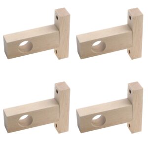 coshar wood rod holder, ceiling mount closet pole socket pipe bracket holder with screws, 4 pack, fit 25mm diameter pole