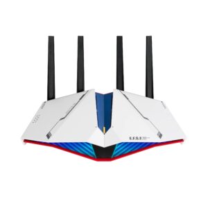 asus rt-ax82u ax5400 dual-band wifi 6 gaming router gundam edition, mesh wifi, lifetime free internet security, dedicated gaming port, mobile game boost, mu-mimo, streaming & gaming, aura rgb lighting