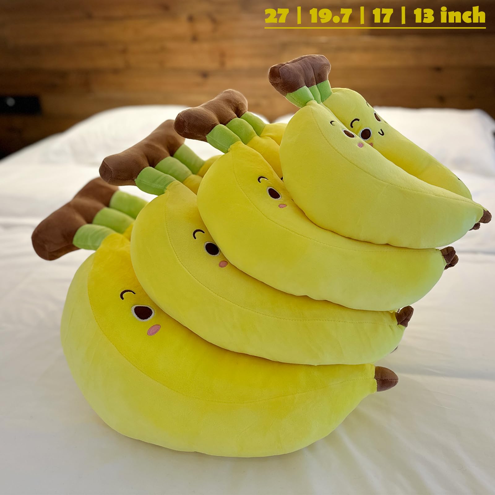 Hofun4U Banana Plush Pillow - 17" Banana Stuffed Animal,Fruit Banana Plush Toy Pillow Holiday for Girls Boys