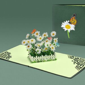 CUTPOPUP Mothers Day Card Pop Up, Birthday 3D Greeting Card (Daisy Flowers)