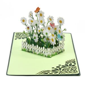 CUTPOPUP Mothers Day Card Pop Up, Birthday 3D Greeting Card (Daisy Flowers)