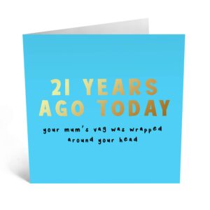 CENTRAL 23 - Funny 21st Birthday Card for Her - '21 Years Ago' - Funny 21st Birthday Cards for Him - Son Birthday Card - Daughter Birthday Card - Comes with Fun Stickers