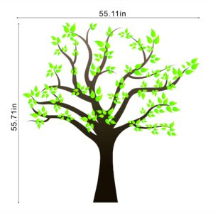 Amaonm Removable Cartoon Giant Brown Tree Wall Decals DIY Leaves Wall Sticker Peel and Stick Wall Decor for Nursery Kids Girls Nursery Room Bedroom Living Room Offices Kindergarten Decoration(Tree)