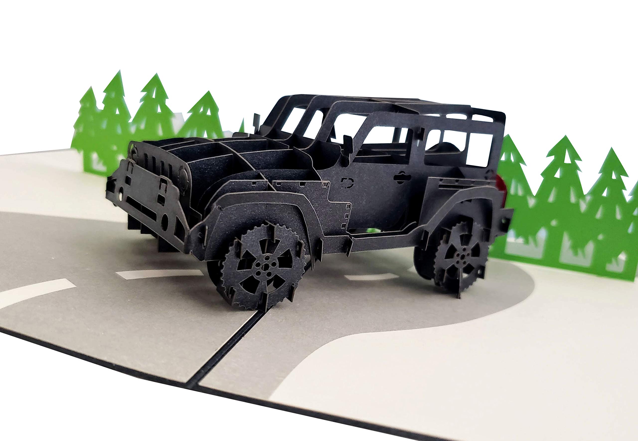 iGifts And Cards Adventure Awaits Jeep 3D Pop Up Greeting Card - Happy Birthday, Congratulations, Fathers Day Gift, Retirement, Exciting, Cool Journey, Cheerful, Fun, Mountain, New Journey