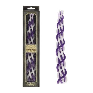 Shalhevet Light Havdalah Candle 100% Kosher (Purple White Braid)