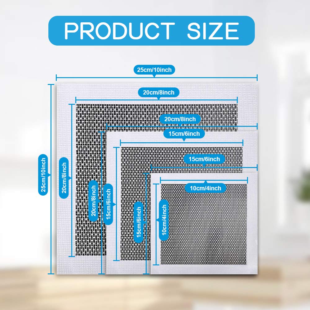 WDSHCR Drywall Repair Kit 12 Pieces Aluminum Wall Repair Patch Kit, 4/6/8 inch Fiber Mesh Over Galvanized Plate, Dry Wall Hole Repair Patch Metal Patch with Extended Self-Adhesive Mesh (12 Pcs)