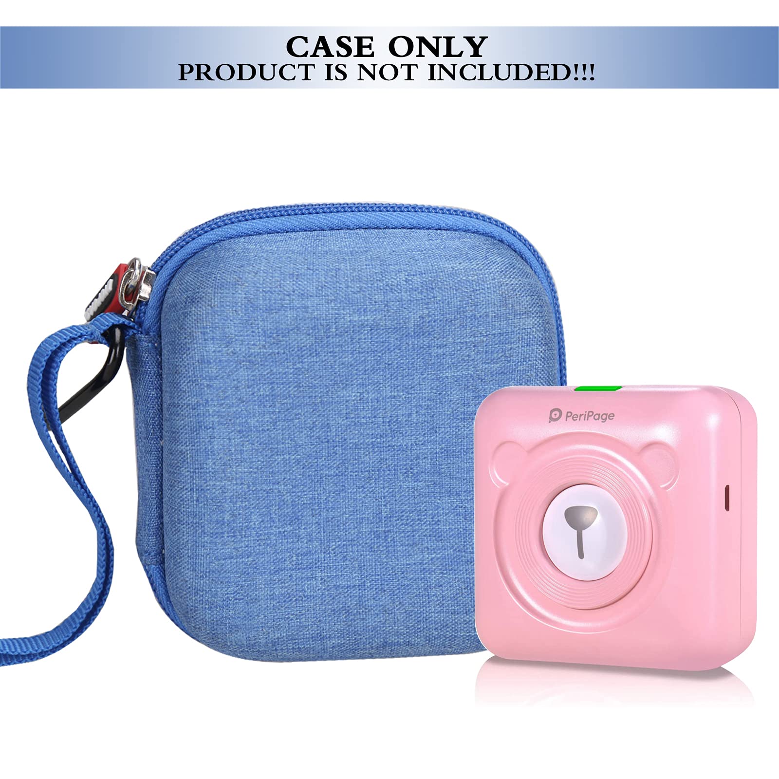 BTOPCASE Hard EVA Storage Case for PeriPage Mini Pocket Wireless BT Thermal Printer (Blue-Grey Villus Inside)