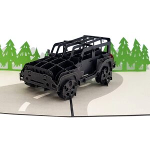 iGifts And Cards Adventure Awaits Jeep 3D Pop Up Greeting Card - Happy Birthday, Congratulations, Fathers Day Gift, Retirement, Exciting, Cool Journey, Cheerful, Fun, Mountain, New Journey