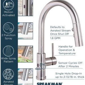 SPEAKMAN SBS-1042-BRB Neo Sensor Pull Down Kitchen Faucet-BRB, Brushed Bronze