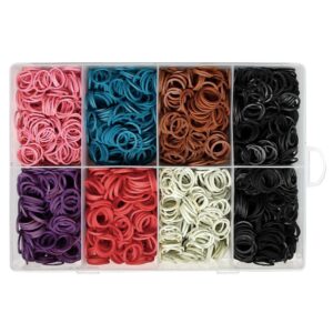 2400 pcs rubber bands no break stretchy elastic braiding pony tail holder bracelet making craft value pack with storage box organizer container