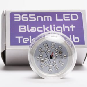 Tekno LED 365nm Blacklight Bulb - 12 watts/110 Volts/UV 365nm/A60 Base, Glow in The Dark, Glowing Bubbles, Fits Standard Light Sockets