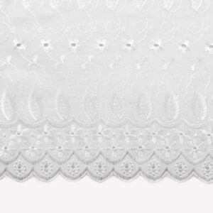 daisy in leaf 100% cotton embroidered eyelet fabric 42" wide sold by the yard (white)