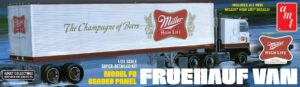 amt fruehauf 40' semi trailer (miller beer) 1:25 scale model kit