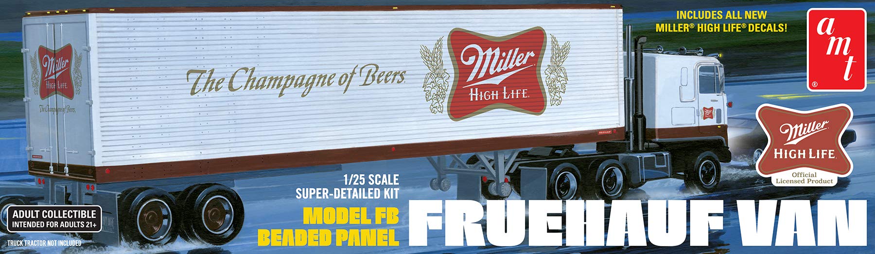 AMT Fruehauf 40' Semi Trailer (Miller Beer) 1:25 Scale Model Kit