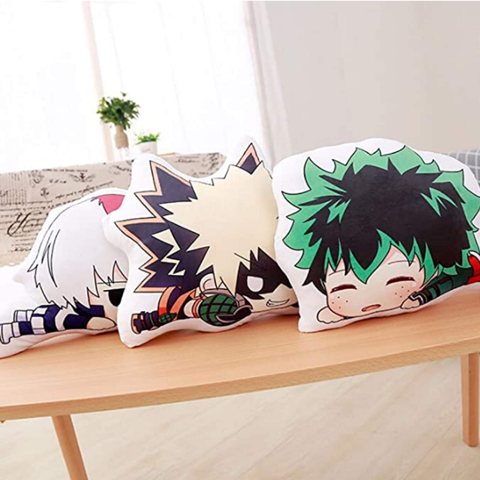 QAHEART Anime Plush MHA Doll Hugged Pillow Birthday Pillow Mha Cartoon Cute Plush Pillow Cushion Doll Toy Stuffed Cushion Gift