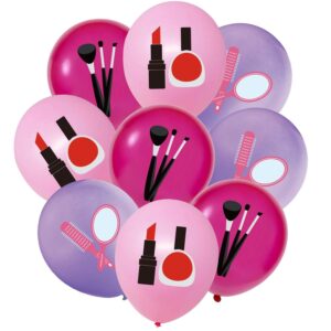 dartsz 12pcs spa makeup cosmetics balloons bouquet for spa theme birthday bride shower girl’s day party decorations