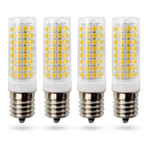 yanhesen e17 led bulb dimmable 8w under microwave over stove light,warm white 3000k 75w halogen equivalent,ac110-130v 360 degree e17 intermediate base light 4-pack