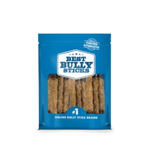 best bully sticks all natural dog chews - 6 inch beef wrapped beef collagen sticks - usa baked & packed - easily digestible, limited ingredient, rawhide alternative dog chew - 10 pack