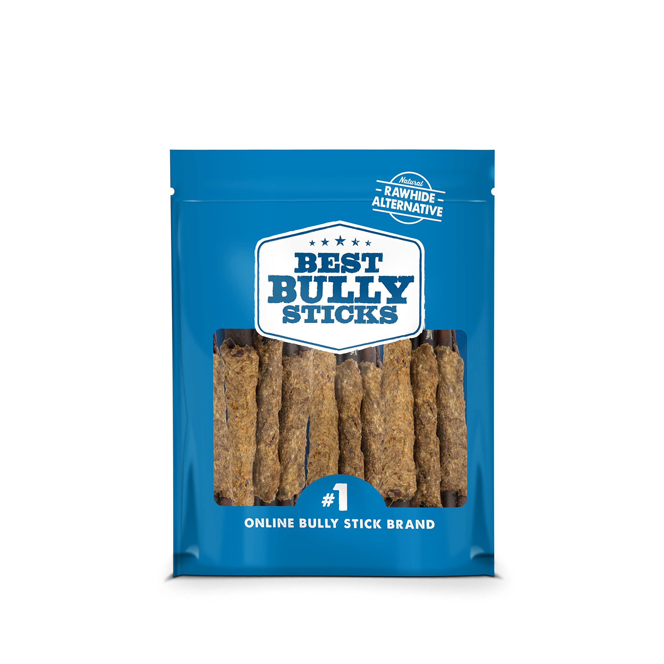 Best Bully Sticks All Natural Dog Chews - 6 Inch Beef Wrapped Beef Collagen Sticks - USA Baked & Packed - Easily digestible, Limited Ingredient, Rawhide Alternative Dog Chew - 10 Pack