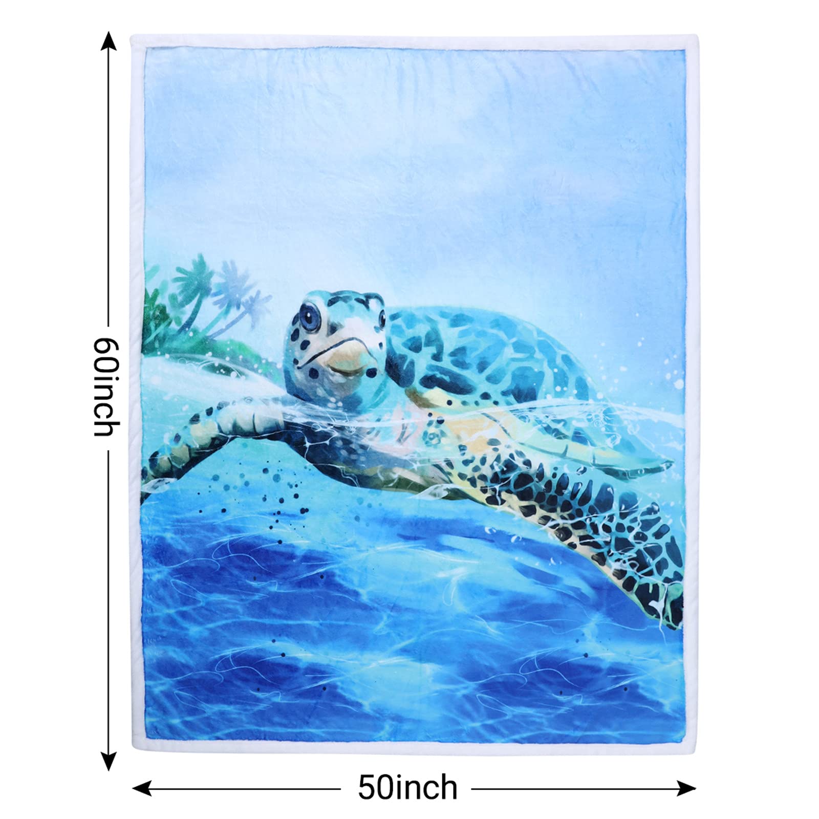 Sviuse Sea Turtle Fleece Blanket 3D Sea Turtle Throw Blanket for Women, Men and Kids Super Soft Sea Turtle Blanket Throw Gifts for Turtle Lovers (50" x 60", Turtle 1)