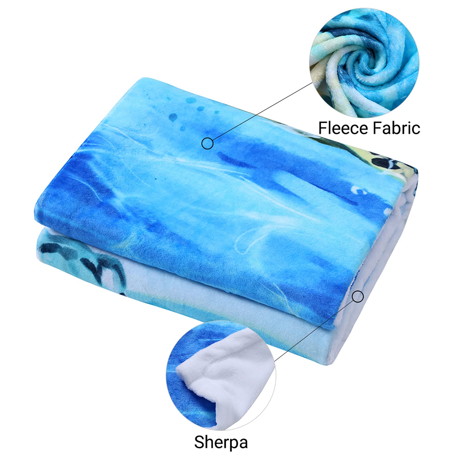 Sviuse Sea Turtle Fleece Blanket 3D Sea Turtle Throw Blanket for Women, Men and Kids Super Soft Sea Turtle Blanket Throw Gifts for Turtle Lovers (50" x 60", Turtle 1)