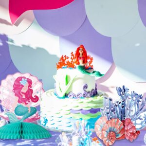 10 Pieces Mermaid Table Decorations Mermaid Honeycomb Centerpieces Ocean Sea Animal Honeycomb Centerpiece Under The Sea Party Decoration Supplies for Mermaid Theme Birthday Baby Shower Wedding Party