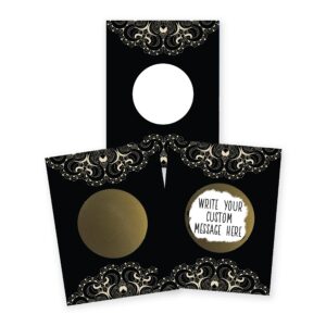 my scratch offs - 20 pack black vintage lace gold scratch off cards for bridal wedding shower, giveaways for business, teacher rewards & graduation party