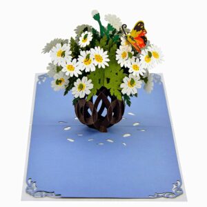 CUTPOPUP Mothers Day Card Pop Up, Birthday 3D Greeting Card (Vintage Daisy)