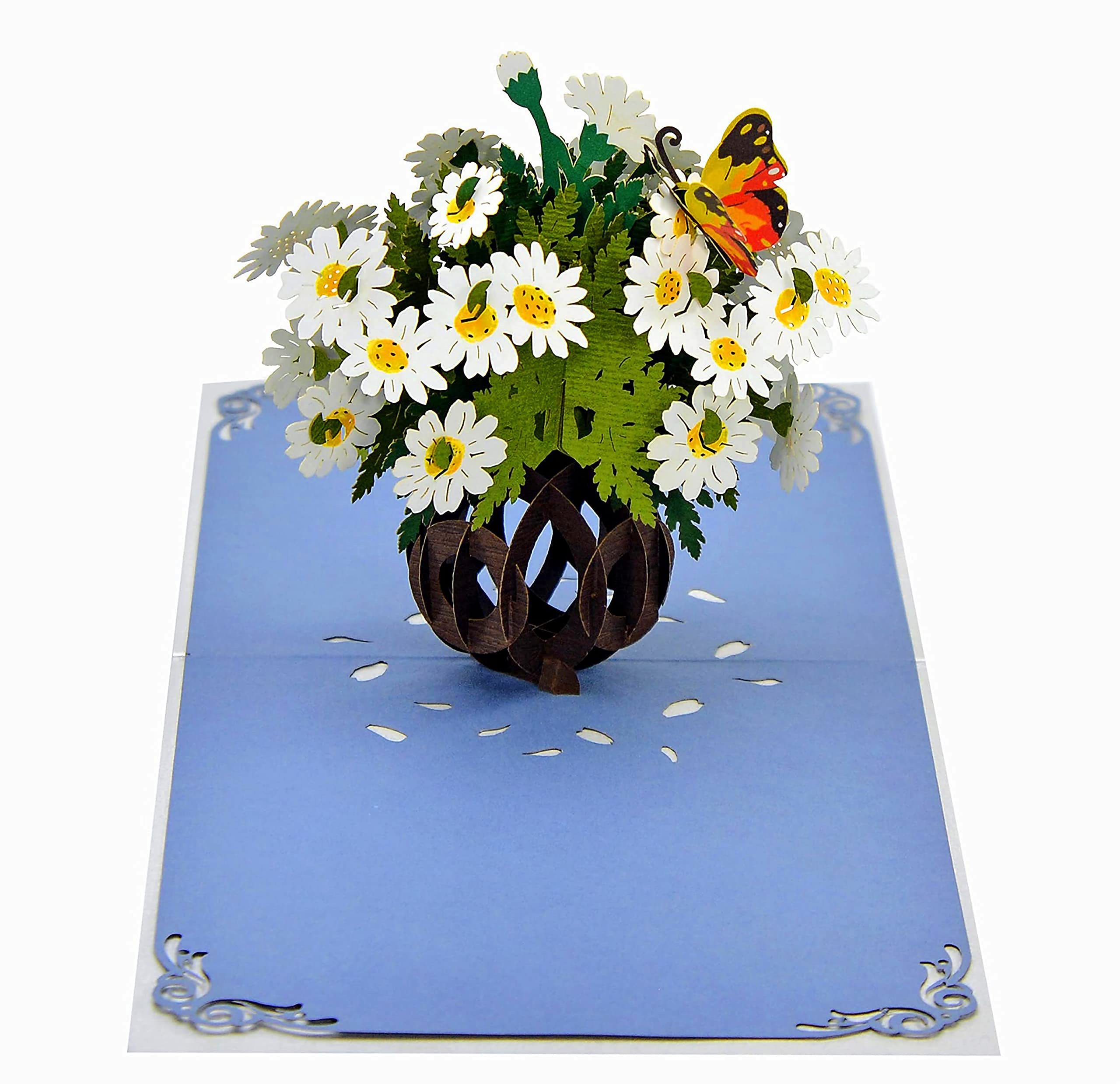 CUTPOPUP Mothers Day Card Pop Up, Birthday 3D Greeting Card (Vintage Daisy)