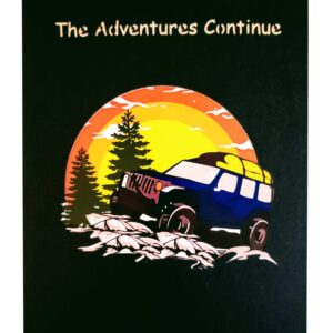 iGifts And Cards Adventure Awaits Jeep 3D Pop Up Greeting Card - Happy Birthday, Congratulations, Fathers Day Gift, Retirement, Exciting, Cool Journey, Cheerful, Fun, Mountain, New Journey