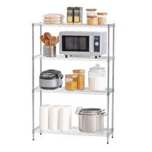 iris usa 4 shelf wire storage unit, silver