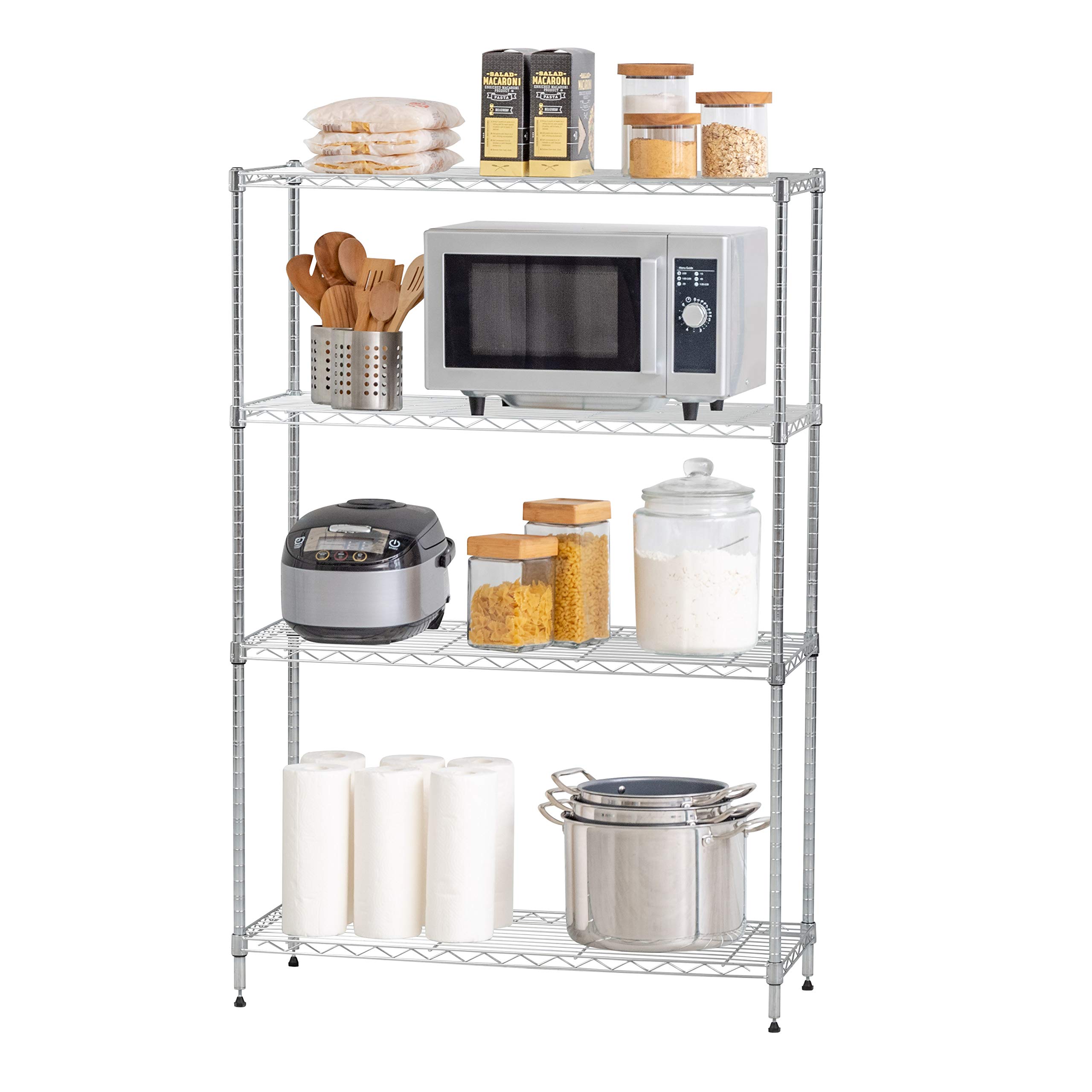 IRIS USA 4 Shelf Wire Storage Unit, Silver